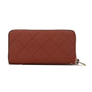MKF Wallet Wristlet Handbag for Women – PU Leather Bag – Double Zipper Multi Compartment Designer clutch Purse