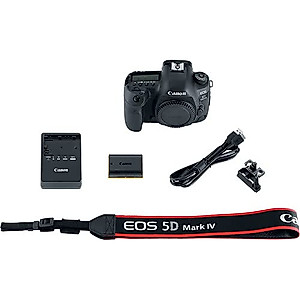 Canon EOS 5D Mark IV DSLR Camera with 24-105mm f/4L II Lens Kit + 75-300 III Lens + 256GB Sandisk Memory, TTL Speedlight Flash, Power Grip + Special Software Package Bundle (Renewed)