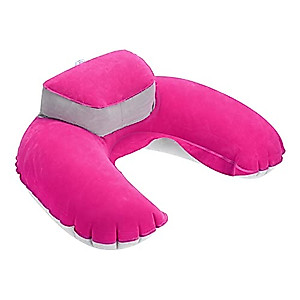 PATIKIL Travel Neck Pillow, U Shaped Pillow Portable Head Neck Support Travel Neck Flight Pillow for Airplane Train Office, Pink