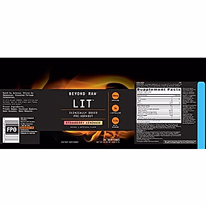 Beyond Raw LIT | Clinically Dosed Pre-Workout Powder | Contains Caffeine, L-Citruline, and Beta-Alanine, Nitrix Oxide and Preworkout Supplement | Strawberry Lemonade | 30 Servings
