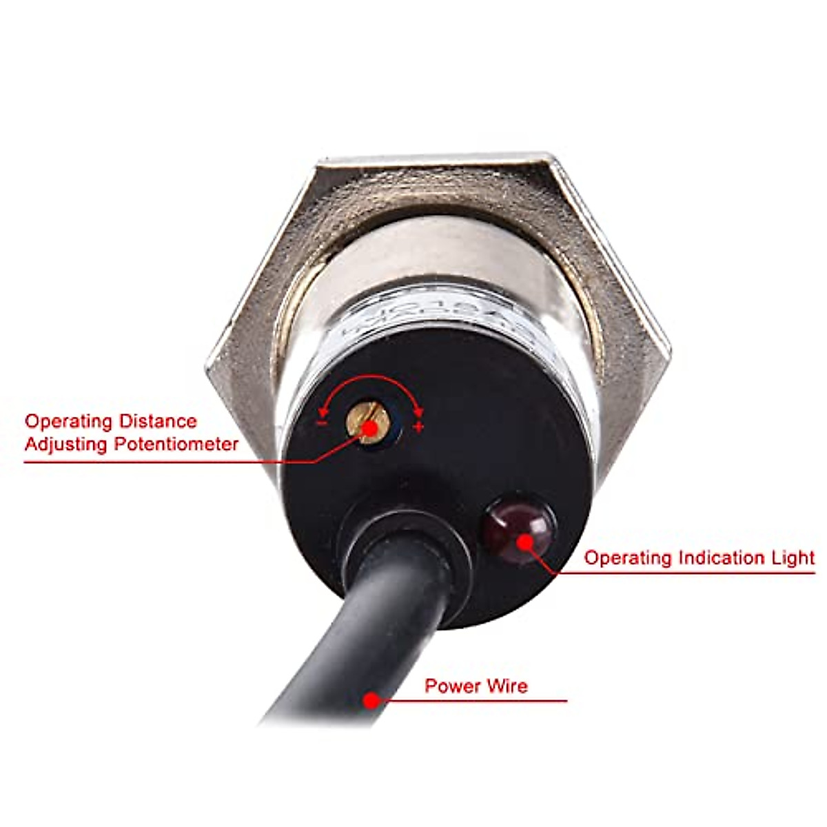 Heschen M18 Capacitive Proximity Sensor Switch Shield Type LJC18A3-5-Z/BX Detection 5mm 10-30VDC 200mA NPN Normally Open(NO) 3 Wires