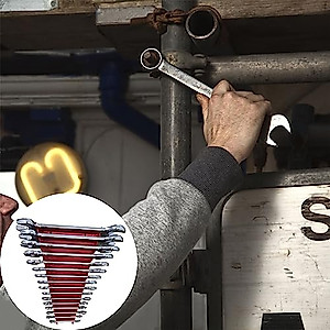 32-Slot Wrench Organizer for Tool Box, 2 Pack Magnetic Wrench Organizer, Wrench Holder SAE(1/4" - 1/16") and Metric(6mm-24mm), Wall Mounted Wrench Organizer