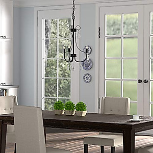 Amazon Brand – Ravenna Home Classic Light Chandelier, Bulbs Included, Adjustable 29.5-72"H, Dark Bronze