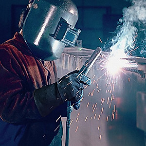 OZERO 932℉ Forge Welding Gloves 14-inch Heat Resistant Leather Grill BBQ Glove with Flame Retardant Long Sleeve and Insulated Lining for Men and Women Gray