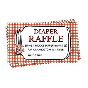 Inkdotpot 30 BBQ Baby Shower Diaper Raffle Ticket Lottery Insert Cards Supplies Games for Baby Shower Party Bring A Pack of Diapers to Win Favors Gifts and Prizes