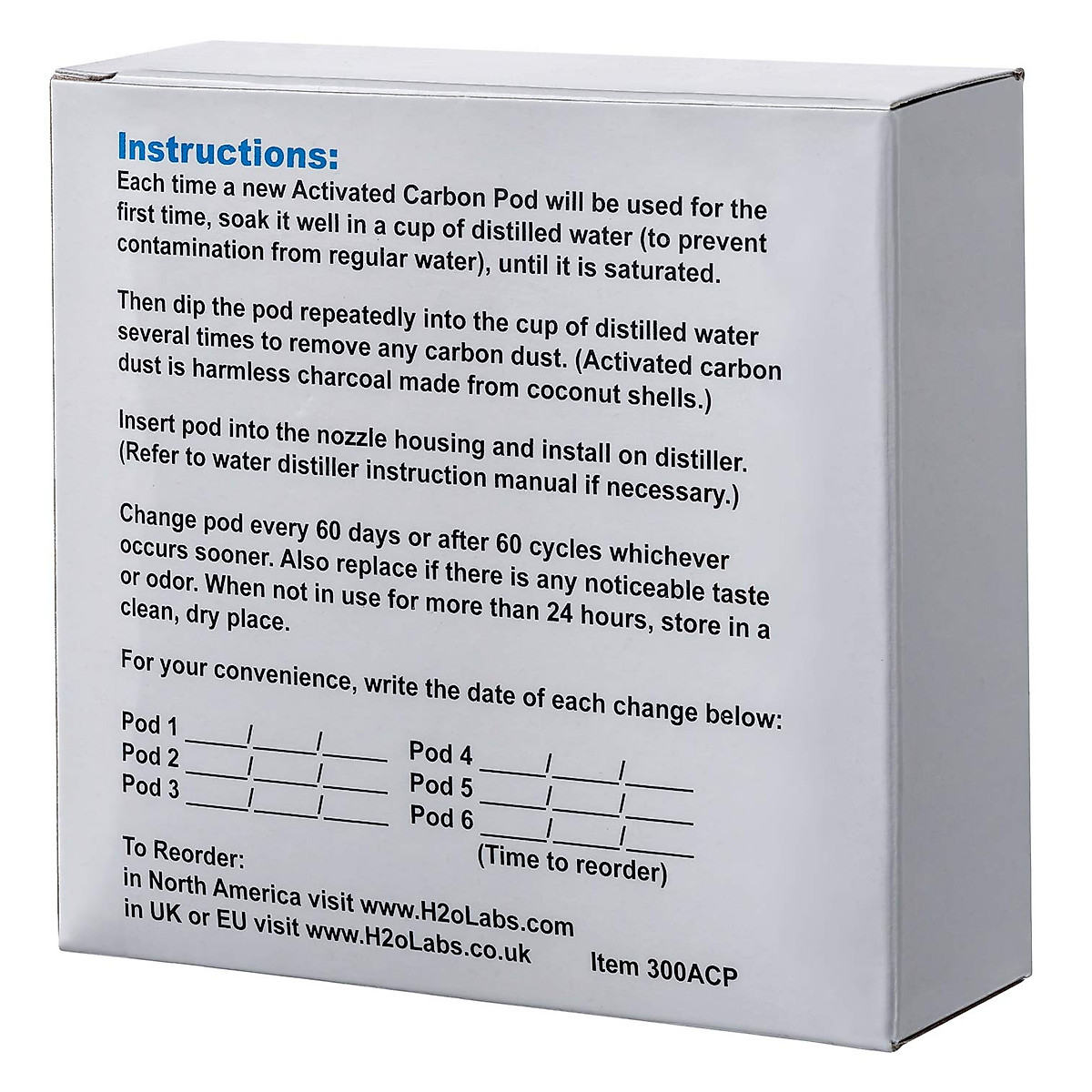 Activated Carbon Pods for Water Distillers, More Activated Carbon and better VOC removal than other brands. (Full Year Supply).