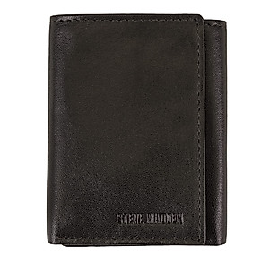 Steve Madden mens Rfid Trifold Wallet With Id Window, Brown, One Size