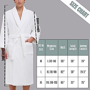 MONARCH Unisex Terry Bathrobe - 100% Lux Combed Cotton, 16 oz Loop Terry Shawl Collar Robe, Five-Star Hotel Choice (Medium, Non-Hooded)