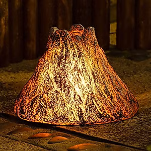 Tryme Solar Outdoor Volcano Fire Torch Lights Dancing Flickering Flame Lantern Decorative Waterproof Powered Landscape Decoration Lighting for Garden Decor Table Deck Pool Bar Yard Patio