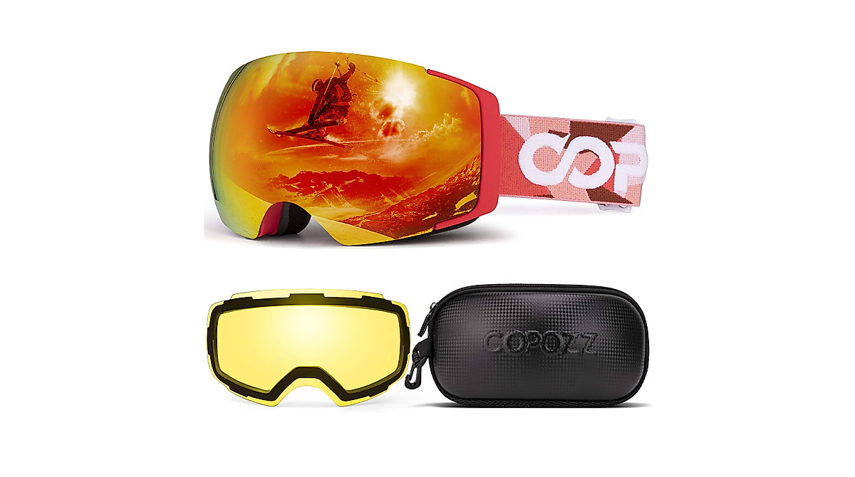COPOZZ Polarized Ski Goggles Set, M1 Magnetic Snowboard OTG UV400 ...
