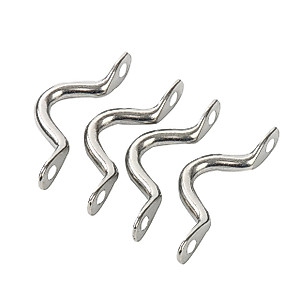 Amarine-made Pack of 10 Stainless Steel Bimini Boat Top PAD Eye , Eye Straps, Tie Down, Kayak Deck Loops, Tie Down Anchor Point, footman's Loop for Kayak Canoe Rigging