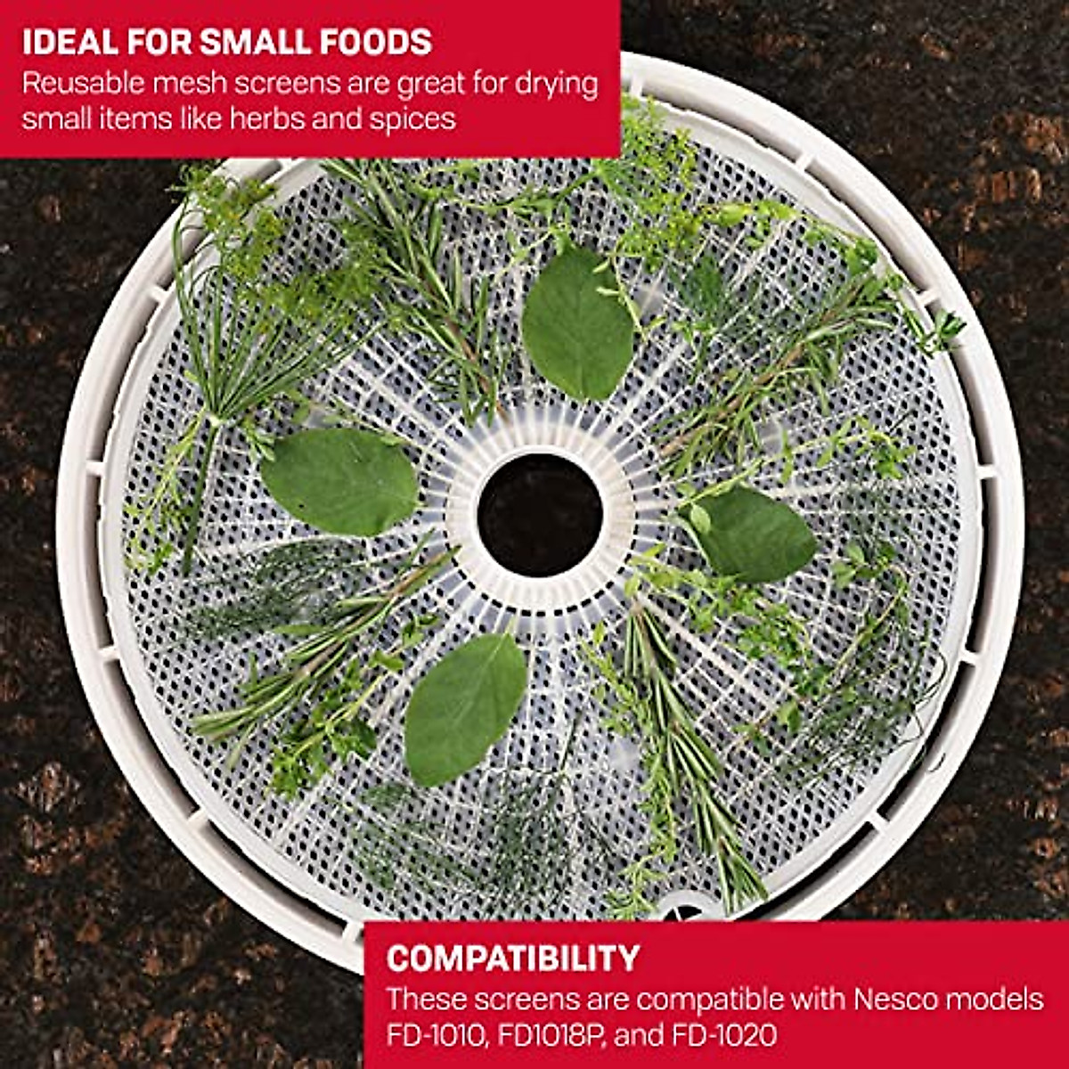 NESCO MS-2-6 Round Mesh 15 1/2" Clean-A-Screens, Fits Food Dehydrators, White