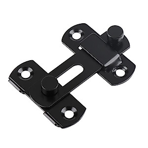 KAFENDA 2 Pack Small Stainless Steel Door Lock Flip Lock Safety Door Bolt Lock, Door Holder Latch (Black)