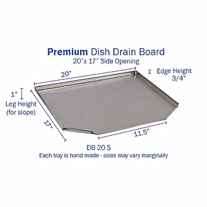 Stainless Steel Dish Drain Board (Side Opening)