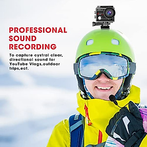 4K 20MP WiFi Action Camera 131FT Underwater Waterproof Camera 2.0'' LCD Screen 170° Wide Angle EIS Sports Cam with External Mic 2.4G Remote Control 2x1050mAh Batteries and Helmet Accessories Kit