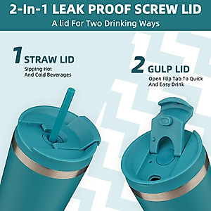 BJPKPK 22oz Tumbler With lid And Straw Stainless Steel Travel Coffee Mug Insulated Tumblers Cups,Laguna