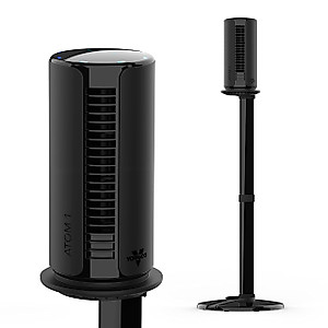 Vornado ATOM 1S Compact Oscillating Tower Fan with Removable Stand, 40" tall, 4 Speeds , Black
