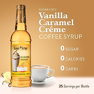 Jordan's Skinny Syrups Sugar Free Coffee Syrup, Vanilla Caramel Creme Flavor Drink Mix, Zero Calorie Flavoring for Chai Latte, Protein Shake, Food & More, Keto Friendly, 25.4 Fl Oz (Pack of 1)