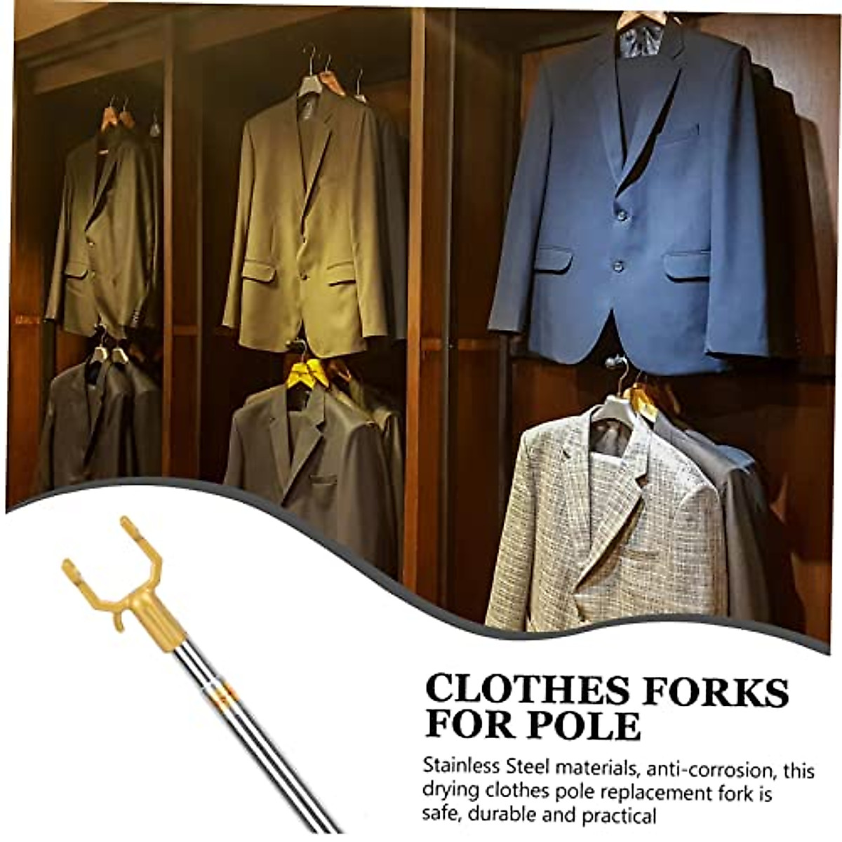 CRILSTYLEO 3pcs Clothes Rail Fork Closet Hangers for Clothes Decked Accessories Tool Hangers Garment Hook Pole Heads Clothes Pole Accessories Clothes Pole Replacement Forks Drying Pole Head