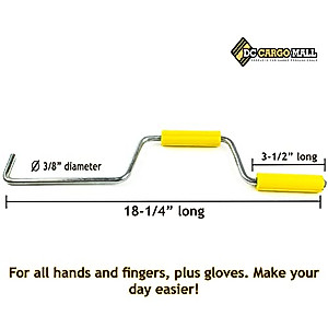 DC Cargo Mall Easy Speedy Hand Roller for Winding Up Winch Straps | 18" Roll Up Bar for Flatbed Trailer Winches