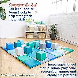 ECR4Kids SoftZone Patchwork Activity Mat, Folding Playmat, Contemporary