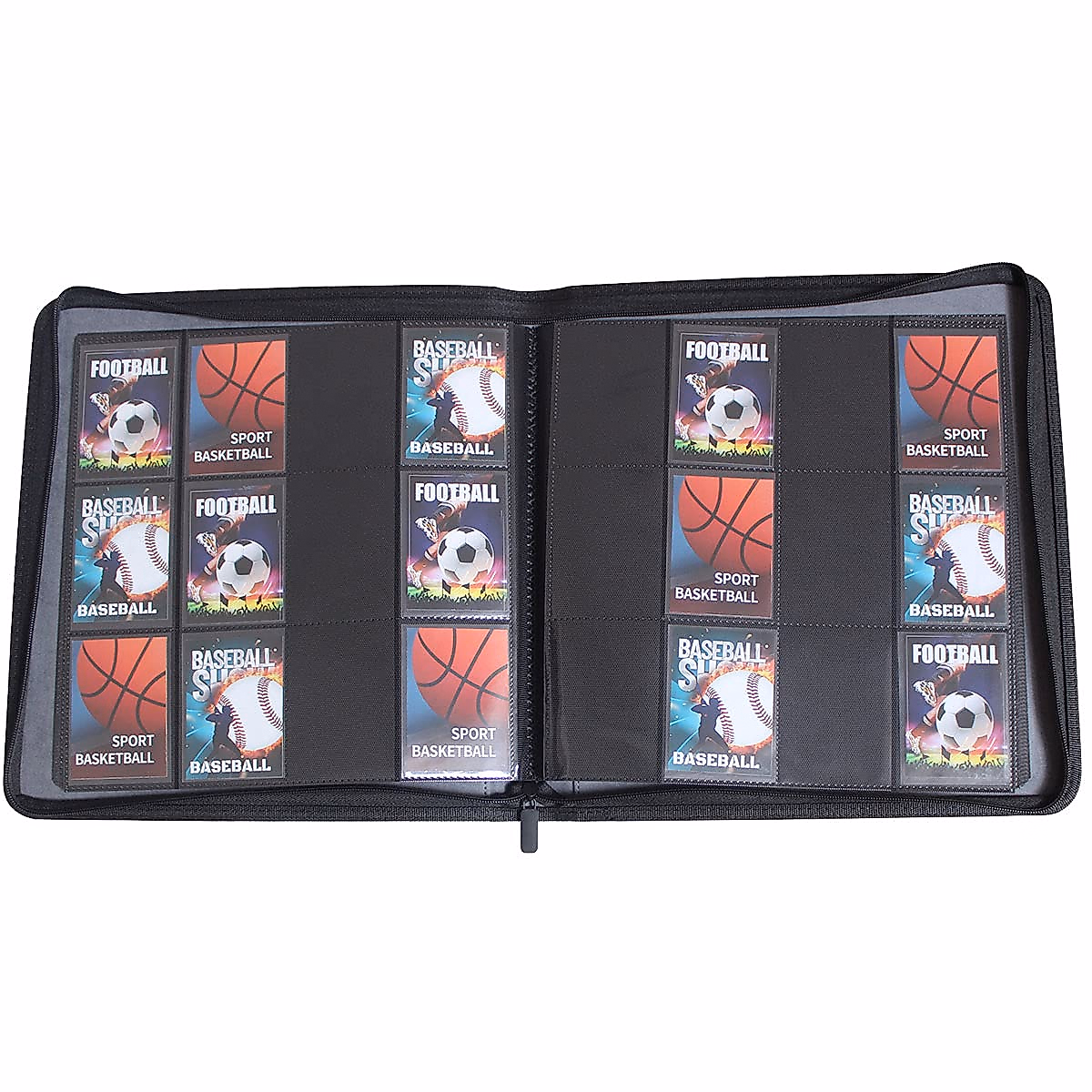 WINTRA 12-Pocket Black Double-Sided Trading Card Album, Side Loading Premium Card Binder, 720 Pockets Binder for Standard Trading and Sports Cards