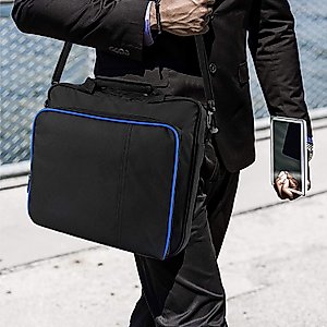 Travel Carrying Case, Portable Storage Bag Organizer for PS4 & PS4 Systems Multifunctional Travel Storage Bag Handbag/Shoulder Bag for Play Station VR Gear Console Equipment, Black