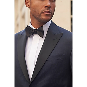 David Donahue Mens Classic Self Tie Silk Solid Black Luxury Tuxedo Formal Bow Tie, Black Satin (HT100001)