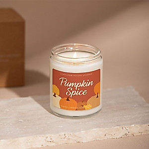 LUMELOOM Fall Candles, Pumpkin Candle - 9oz Aromatherapy Cinnamon Pumpkin Spice Scented Soy Wax Candle - Pumpkin Candle for Home, Autumn Candle, Fall Gifts for Women
