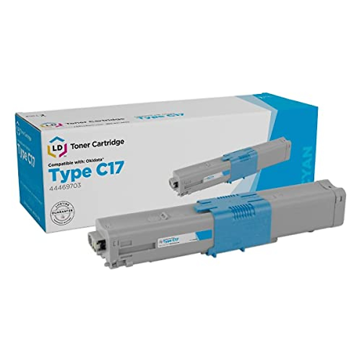 LD Compatible Toner Cartridge Replacement for Okidata 44469703 Type C17 (Cyan)