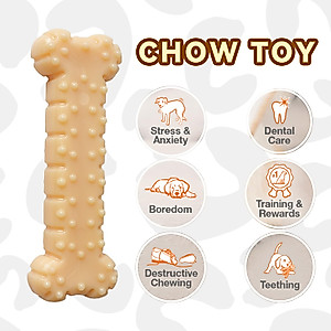 JOPOY Dog Chew Toys for Aggressive Chewers Large Breed, Non-Toxic Nlyon Indestructible Dog Toys, Tough Durable Puppy Chew Toy for Medium Large Dogs - Fun to Chew