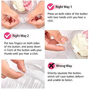 Zezzxu 100 Pack Individual Cupcake Containers, Clear Plastic Cupcake Holders with Dome Lids, Single Cupcake Carriers for Cupcakes, Hot Cocoa Bombs, Muffins, Pastries