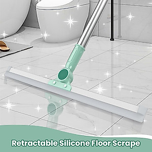 Silicone Floor Scraper, 2024 New Rubber Squeegee Broom for Sweeping Indoor, Multifunction Magic Floor Broom Household Cleaning Broom for Floor Bathroom Kitchen Shower Tile Pet Hair Glass (3, M)