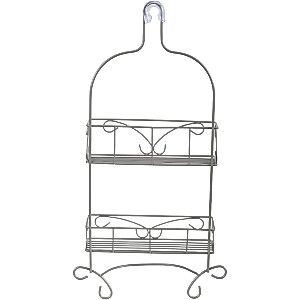 Zenna Home, Satin Nickel Shower Caddy, 2 Shelves