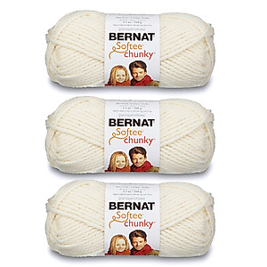 Bernat Softee Chunky Yarn (3 Ball Pack), Natural, 3 Count