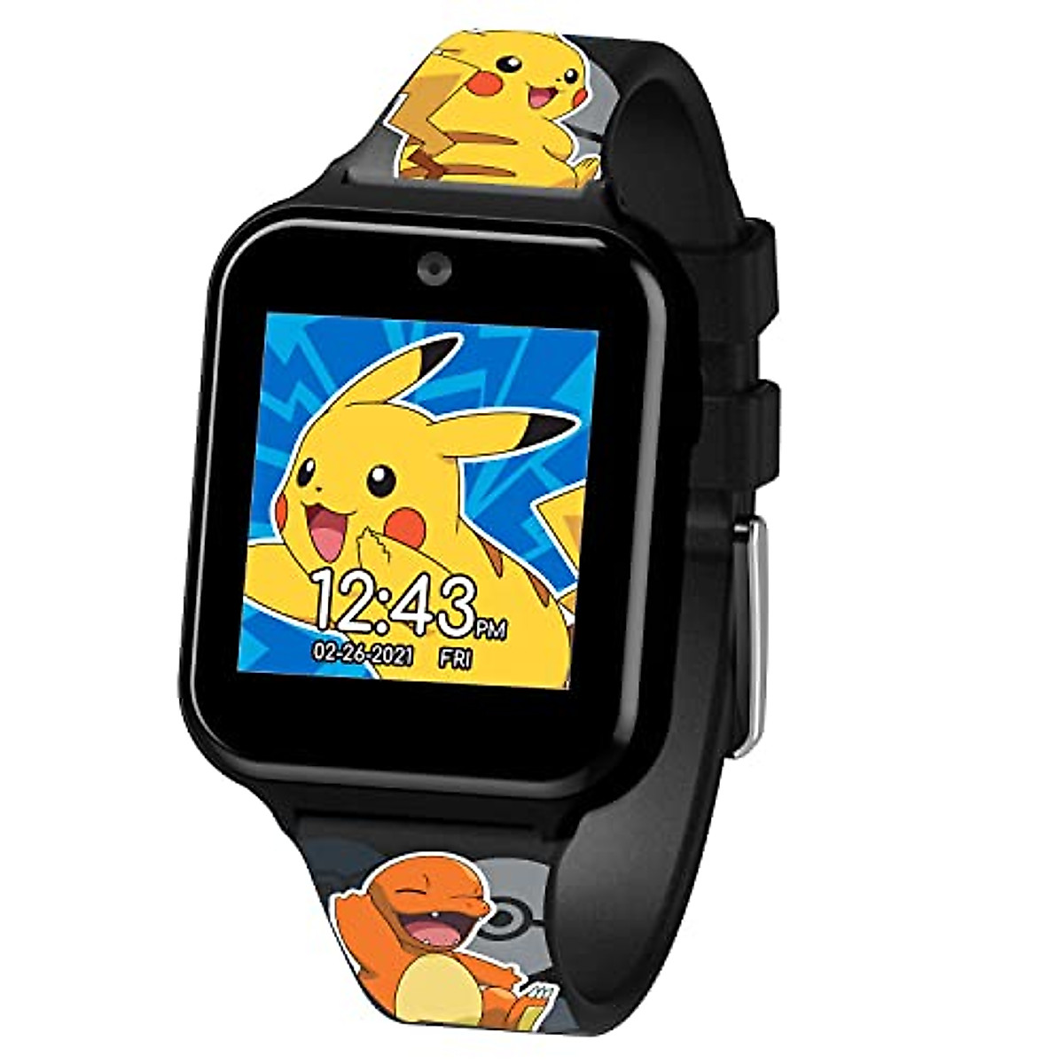 Accutime Kids Pokemon Educational Learning Smart Watch Toy with Interchangeable Straps for Boys, Girls - Selfie Cam, Learning Games, Alarm, Calculator (Model: POK40031AZ)