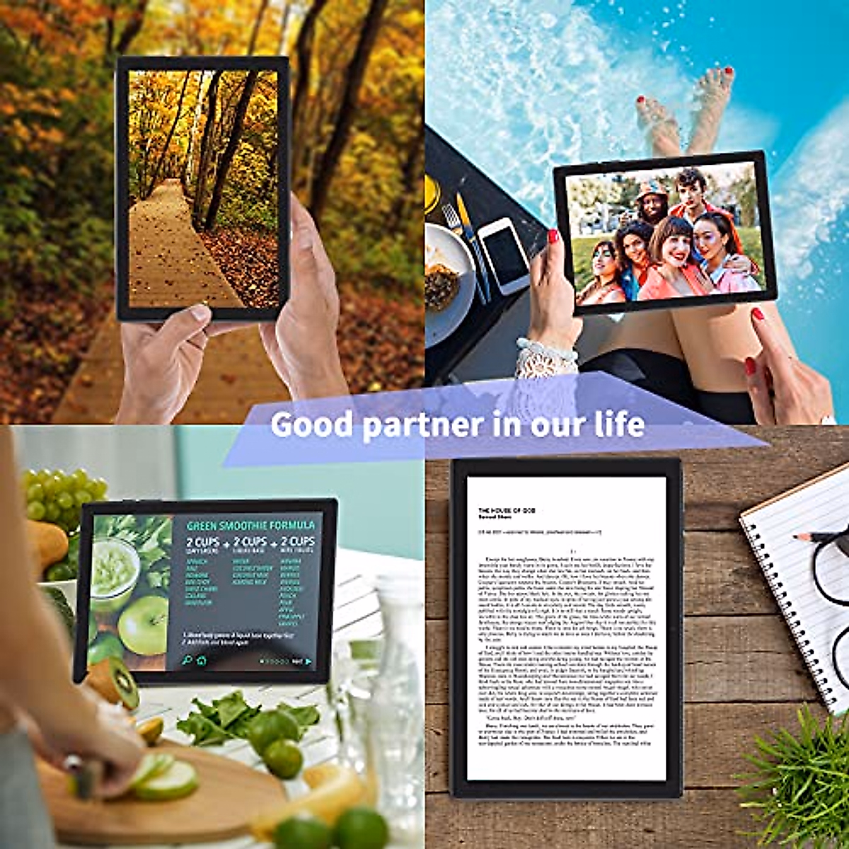 AAUB Tablet Android 10 Inch with 32GB Storage, 1280x800 HD Touchscreen, Dual Camera 2MP + 8MP,6000mAh Battery, WiFi & Bluetooth, Easy to Operate Support Microsoft Office Software Black