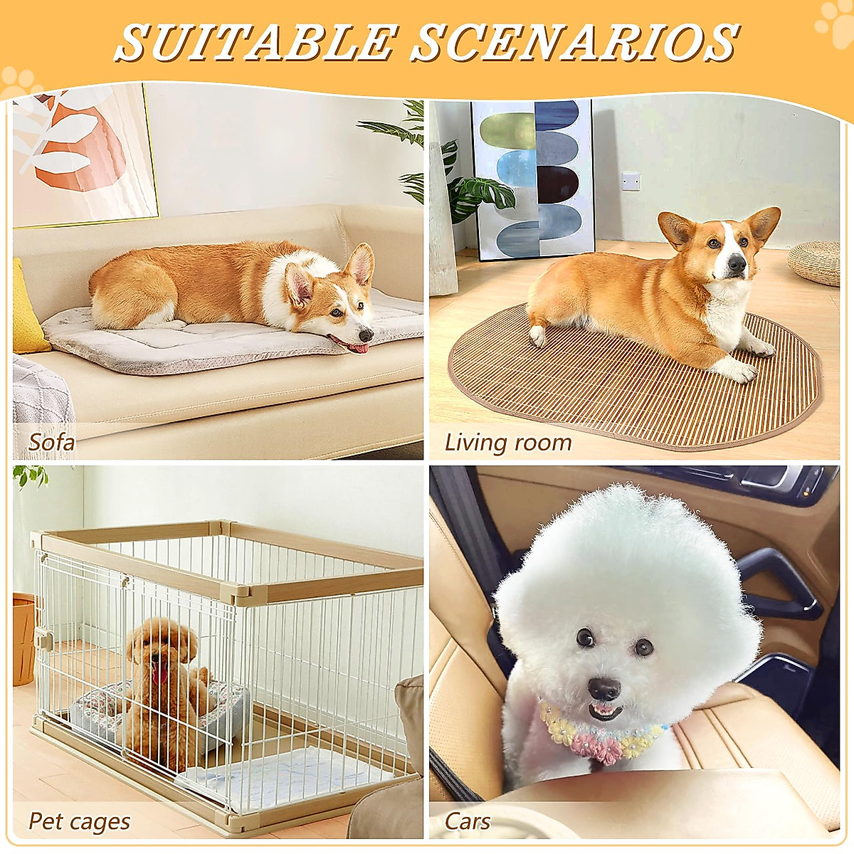 Washable Dog Cooling Mat Plaid Gnome Summer Cats Sleeping Mat Square Stripeson Blue Dog Bed Mats 23.6 * 38.6inch Pet Ice Silk Sleep Kennel Pad Animal Sleep Bed for Home Outdoor Travel