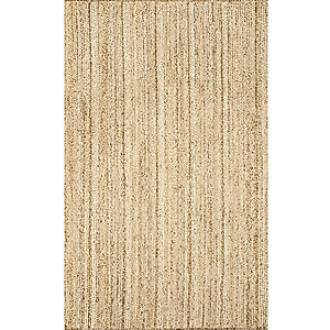 Art Avenue Hand Woven Farmhouse Jute Area Rug, Natural Jute Handmade Area Rug Bedding Jute Rug for Bedroom Living Room, (4' X 6')