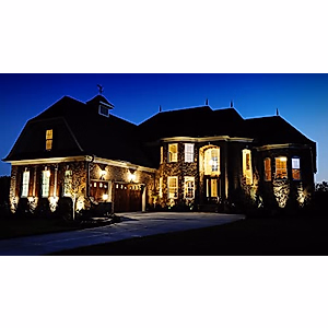 GKOLED UL Listed Solid Brass Landscape Spotlight, Low Voltage Outdoor Directional Uplight, with 5W MR16 LED Bulb & Large Rugged Slot Spike, 12V AC/DC Garden Patio Spot Up Light