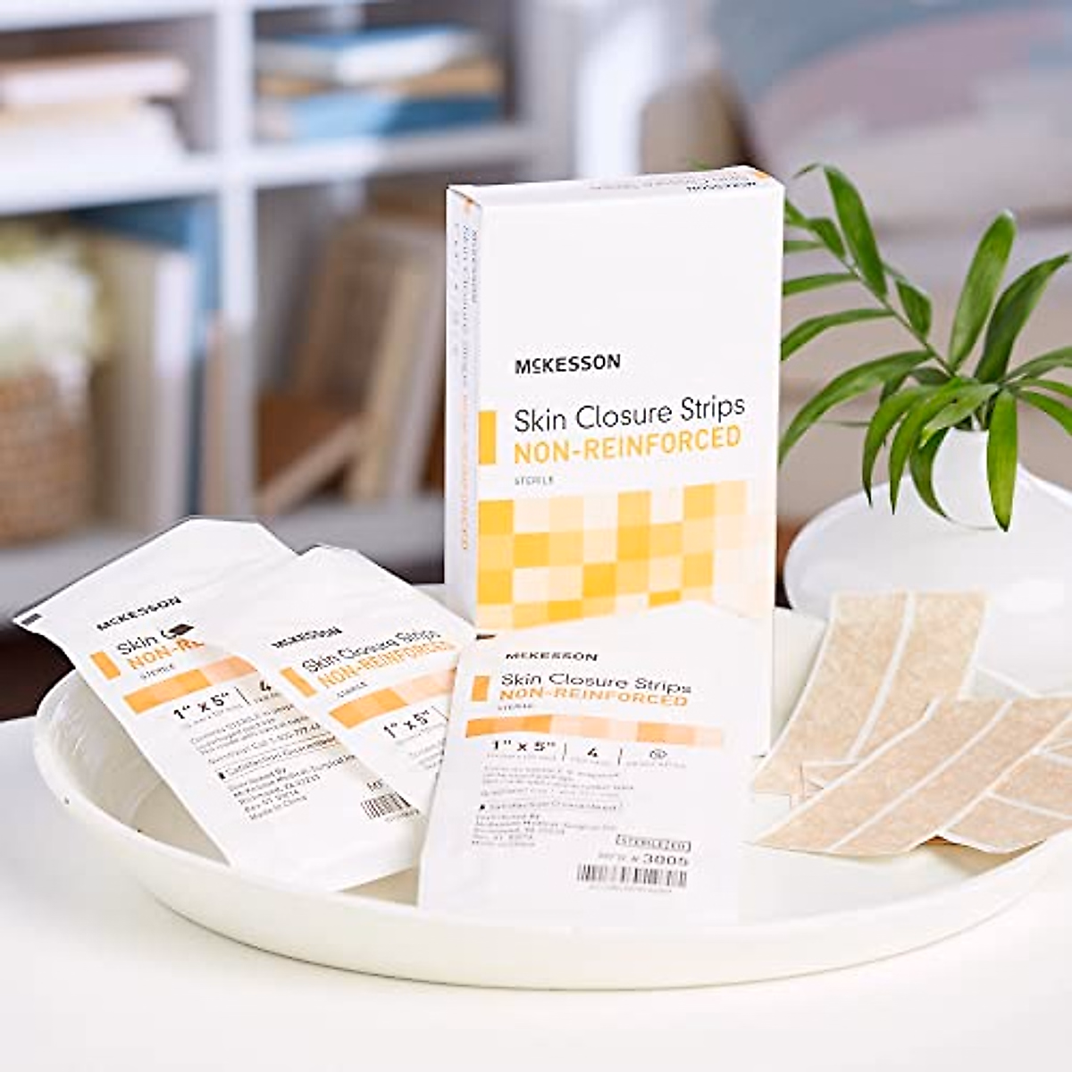 McKesson Skin Closure Strips, Sterile, Non-Reinforced, 1 in x 5 in, 25 Count