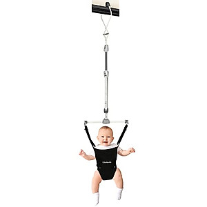 Cowiewie 2 in 1 Baby Door Jumper w/ Baby Walking Harness Function, Baby Jumper with Door Clamp Adjustable Strap and Seat, Fits 80" - 87" high Door Frame