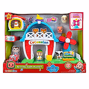CoComelon Petting Farm Playset - Features a Farmer Figure JJ, Barn Animals, Barn Facade with Windmill, Hen House, Tractor - Sounds and Phrases - Musical -Toys for Kids, Toddlers, and Preschoolers