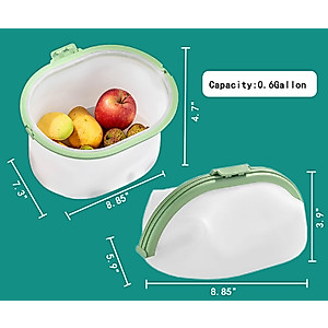 ZEGROA Reusable Silicone Food Storage Container Bags Microwave, Dishwasher and Freezer Safe Plastic Fruit, Marinate Meat, Cereal, Sandwich, Snack, Travel Items space gray