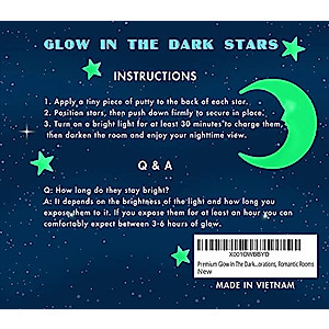 Premium Glow In The Dark Stars Wall Stickers, 100 Glowing Stars And Moon – Perfect Glow Stars for Kids’ Rooms, Ceiling Decorations, Romantic Rooms