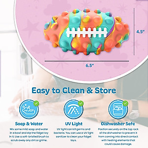 elbebe Silicone Football Fidget Toy- Pop Fidget Toy- BPA-free Popits for Kids, Multicolored Popper Toy, Squeeze Fidget Poppers / Fidget Ball, Bubble Pop Stress Relief Toy, Pop Toy (Ombre Color)