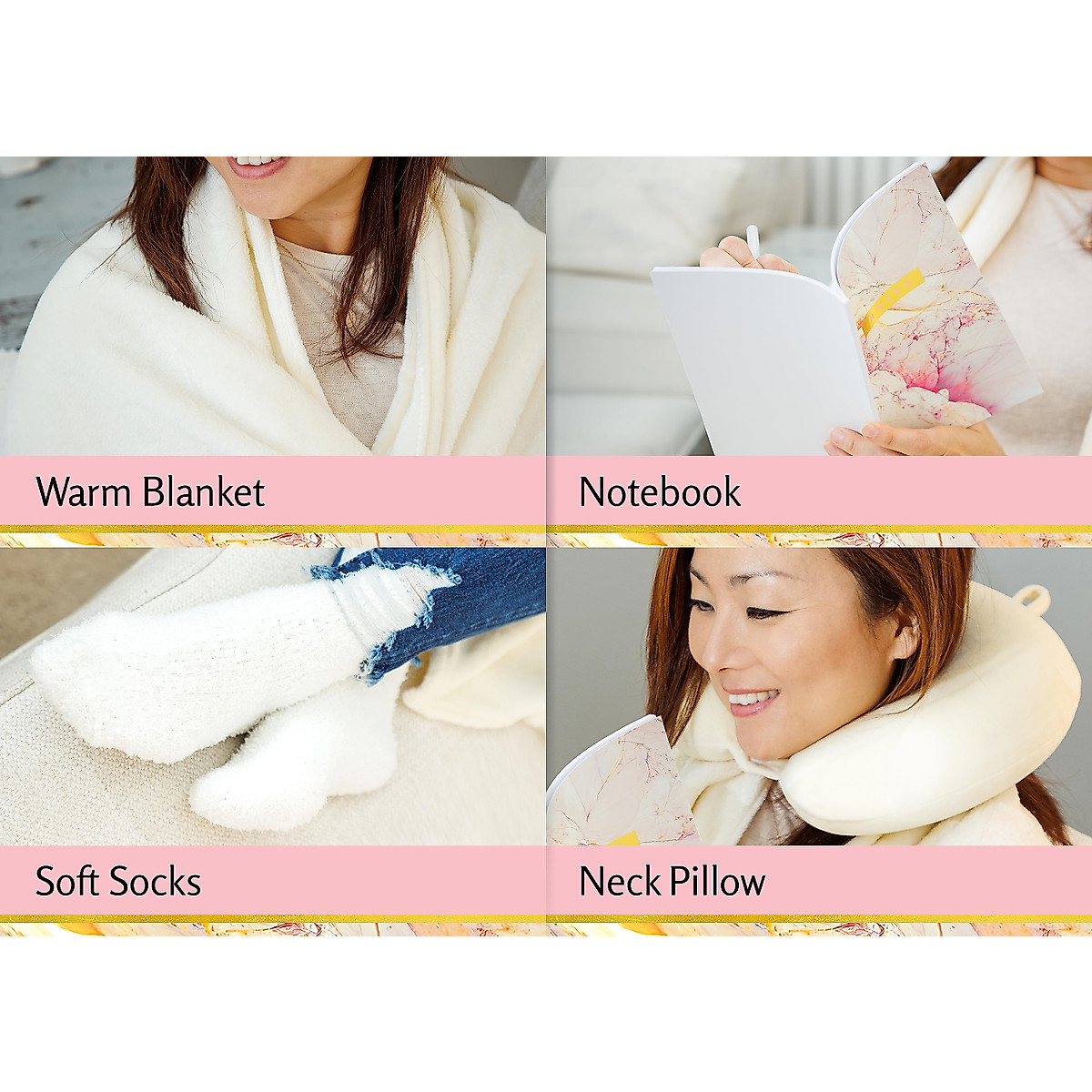 Birthday Gift Basket for Women - Happy Birthday Gift Basket For Her w/Memory Foam Pillow, Blanket, Candle, Socks, Journal, and Card - Curated Birthday Gift Set and Happy Birthday Gift Box for Women