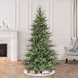 Puleo International 7.5 Foot ft Pre Alberta Spruce Artificial Christmas Tree with Sure-Lit Pole