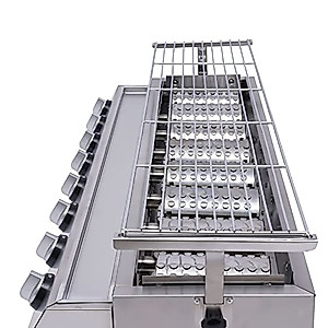 8 Burner Portable Outdoor BBQ Grill Large Stainless Steel Patio Garden Barbecue Grill Outdoor Party Grill Commercial Adjustable Height