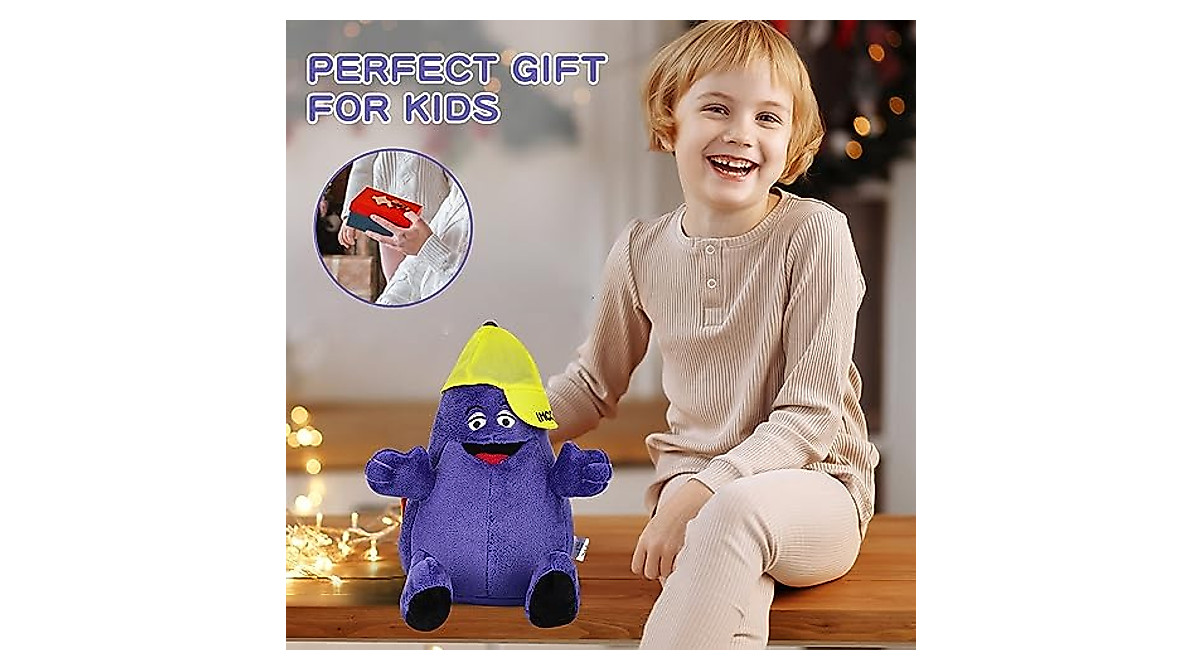 8.2-Inch Grimace Plush Toy - Cute & Safe Gift